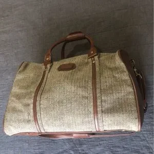 Sears | Bags | Vintage Sears Tweed And Leather Weekender Bag | Poshmark